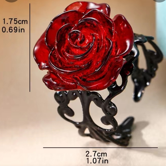 Source Unknown | Jewelry | Gothic Red Rose Adjustable Ring | Poshmark